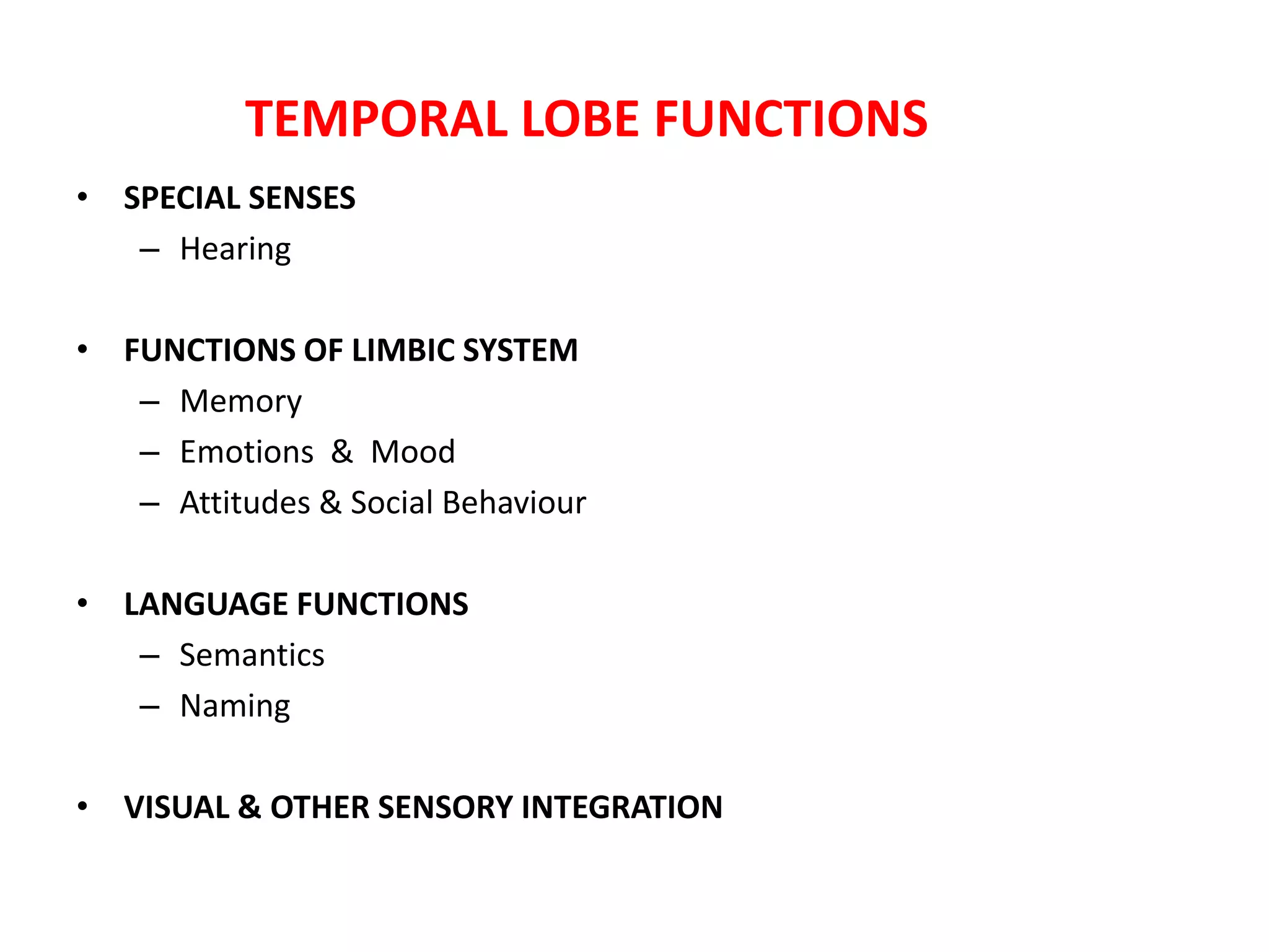 Temporal lobe ppt | PPTX