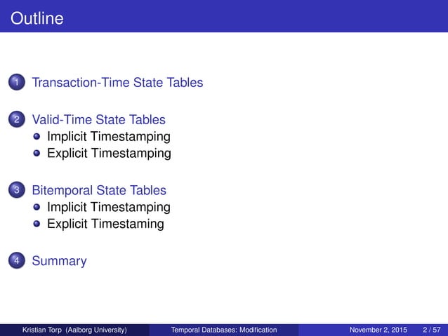 Temporal Databases: Modifications | PPT