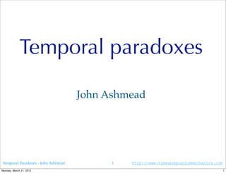 Temporal Paradoxes | PDF | Physics | Science