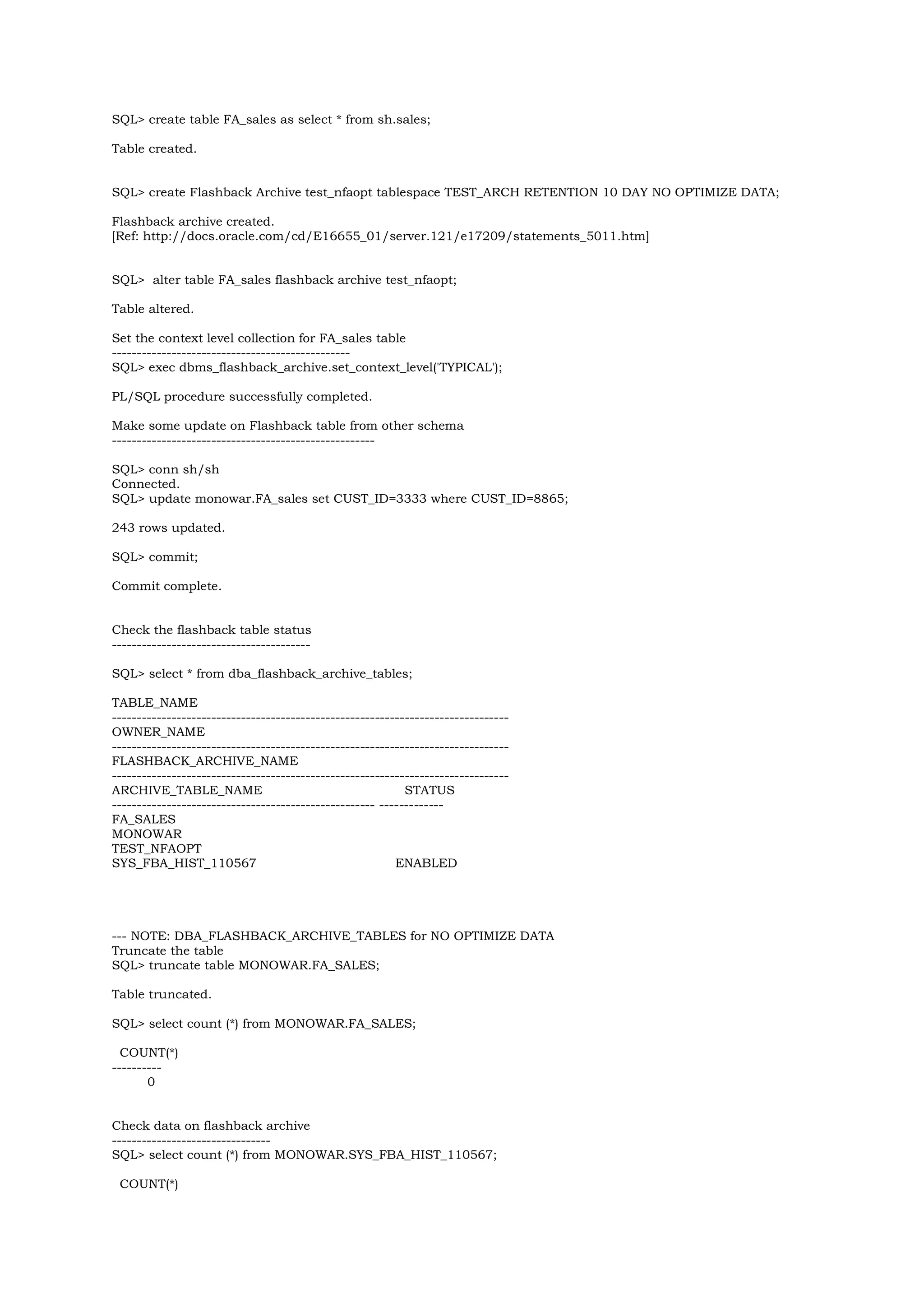 12c Database TEMPORAL VALIDITY & FLASHBACK ARCHIVE Testing | PDF