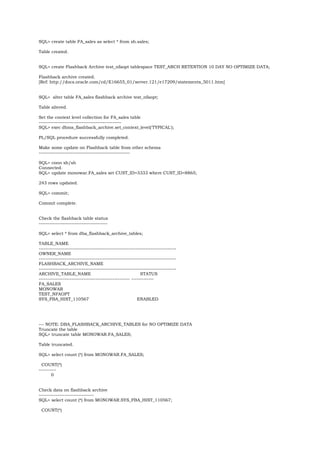 12c Database TEMPORAL VALIDITY & FLASHBACK ARCHIVE Testing | PDF