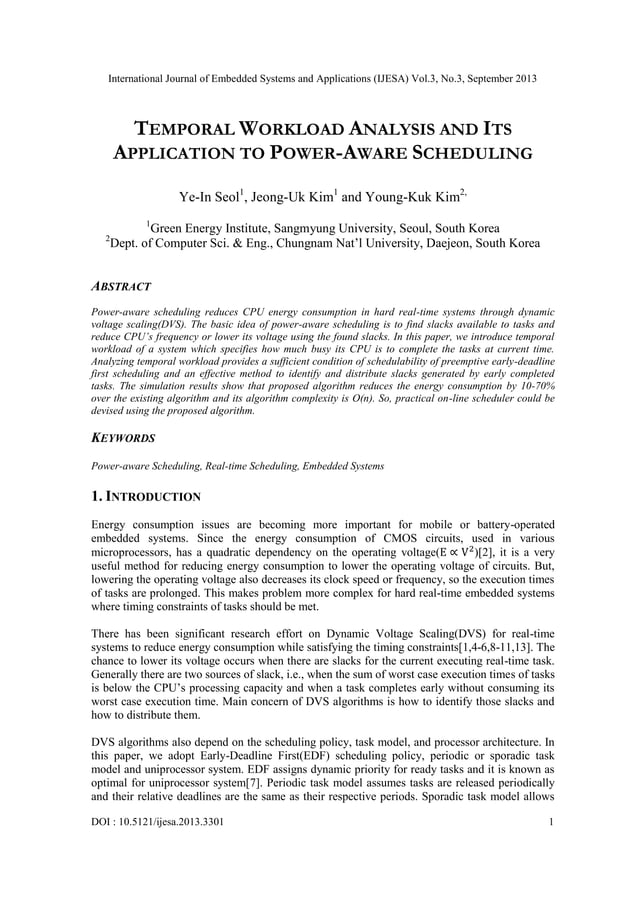 Temporal workload analysis and its application to power aware scheduling | PDF