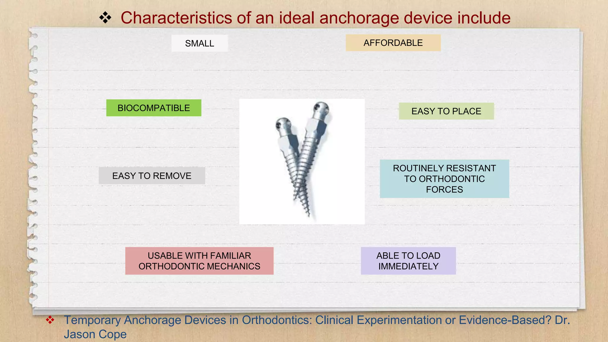 Temporary Anchorage Device (TAD's) | PPTX