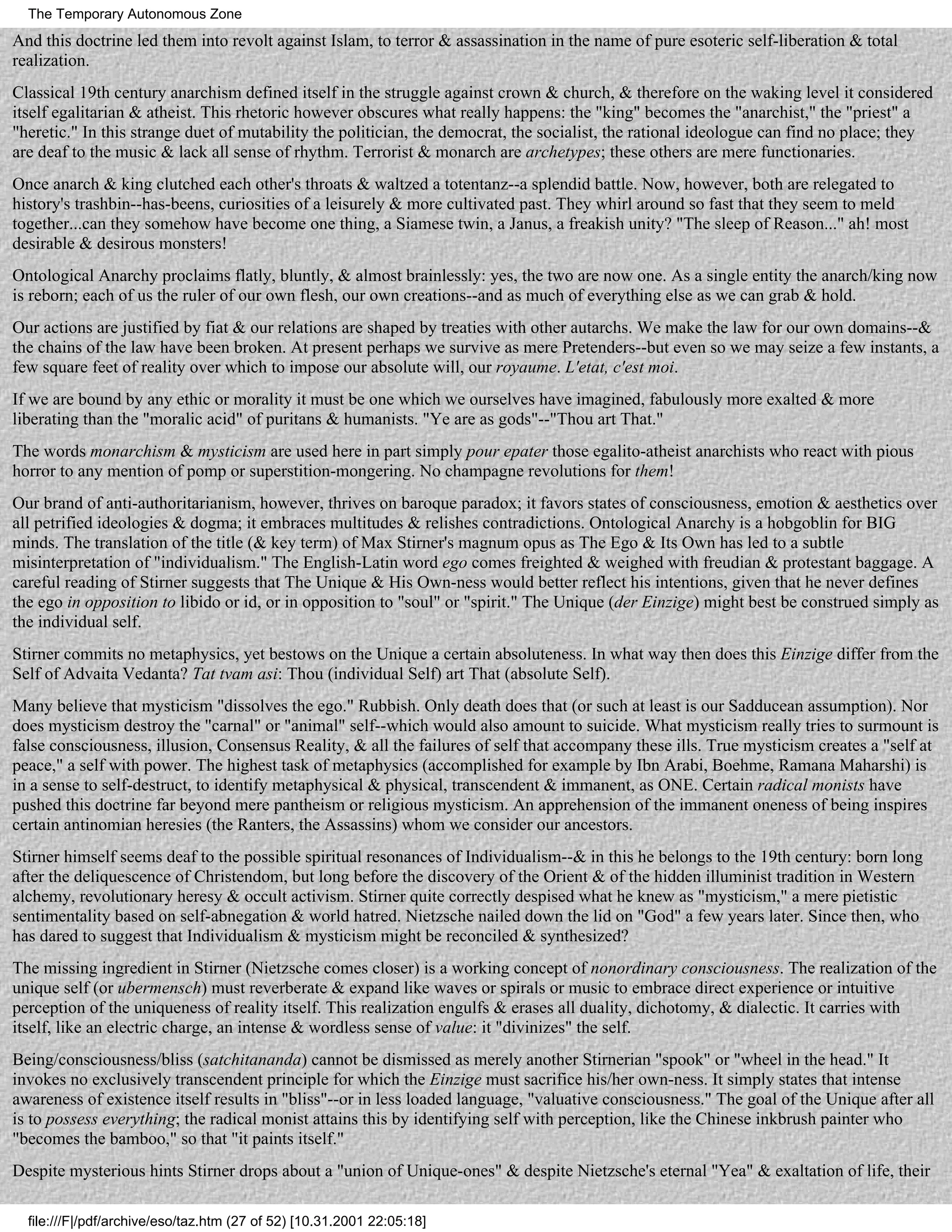 Temporary Autonomous Zone - Hakim Bey | PDF