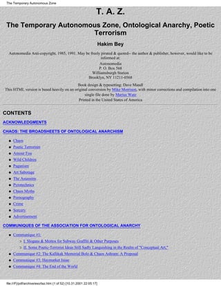 Temporary Autonomous Zone - Hakim Bey | PDF