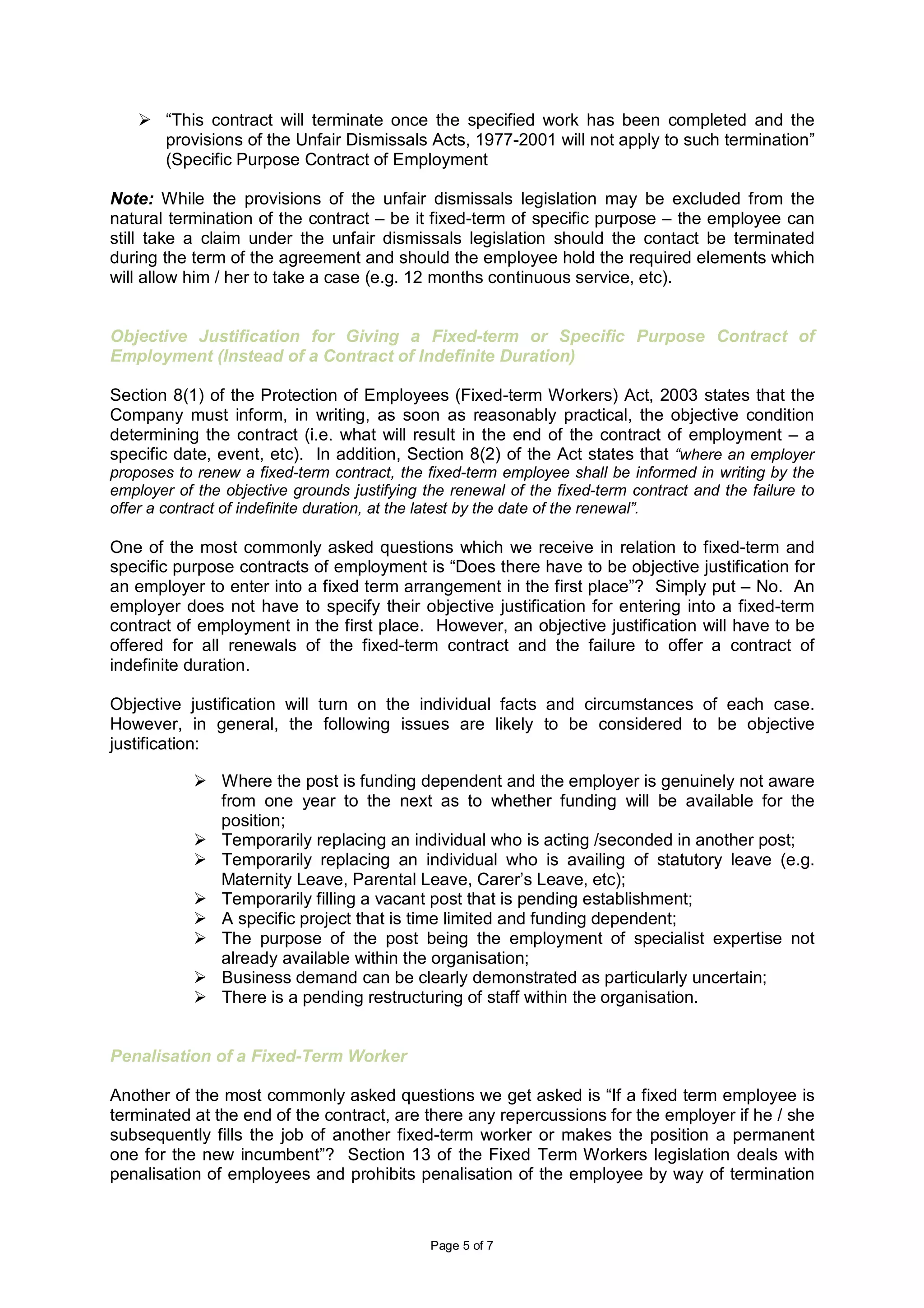 Temporary Contract Of Employment | PDF | Law