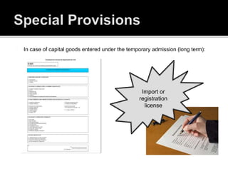 Temporary importation regime | PPT