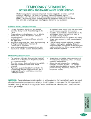 Temporary strainers | PDF