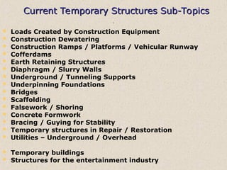 Lecture on Temporary Structures by Dr. Welch | PPT
