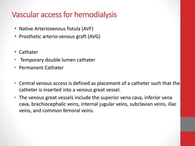 Temporary vascular access for hemodialysis | PPTX | Blood Disorders ...