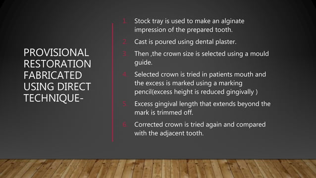 Temporization/provisional restoration | PPTX | Dental Health | Diseases and Conditions