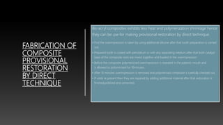 Temporization/provisional restoration | PPTX
