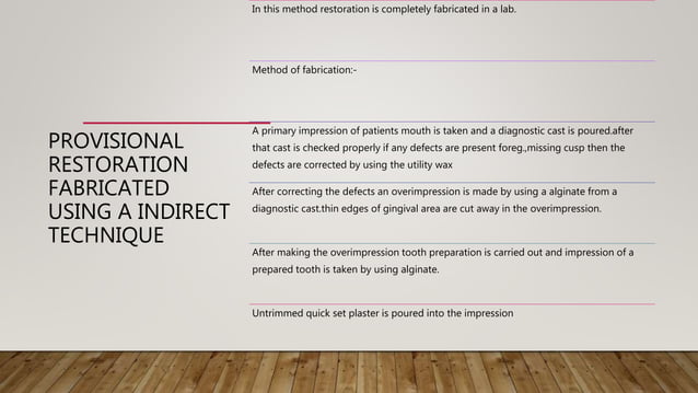 Temporization/provisional restoration | PPTX | Dental Health | Diseases and Conditions
