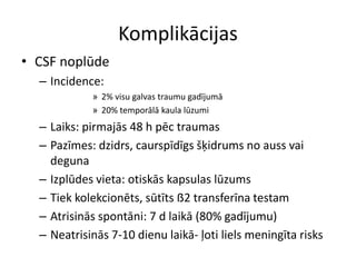 Temporālā kaula lūzumi | PPTX