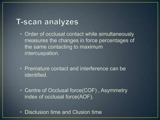 Temporomandibular joint Disorder - T scan | PPTX