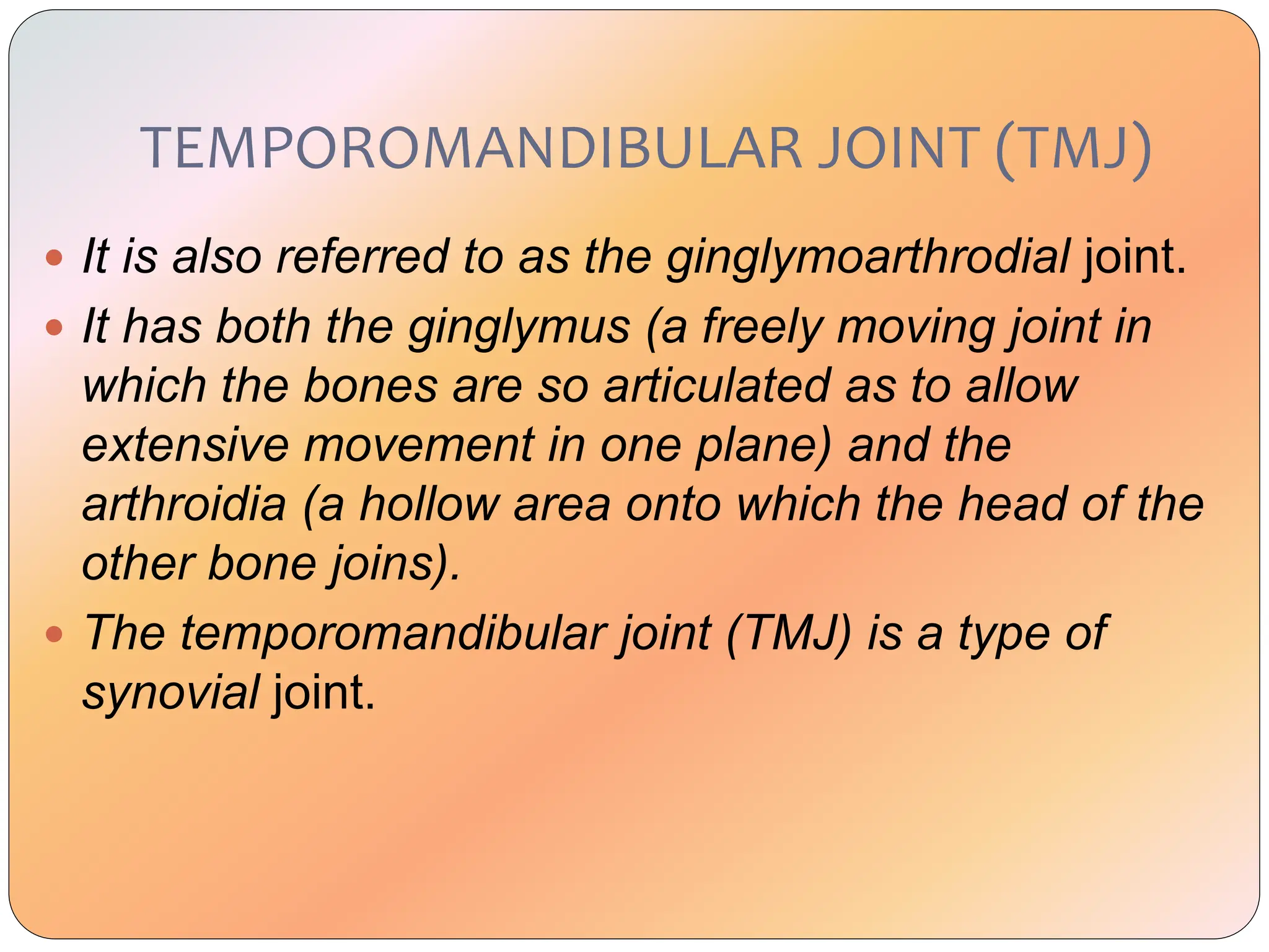 ANATOMY TEMPOROMANDIBULAR JUNCTION OF HUMAN | PPTX