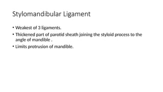 TEMPOROMANDIBULAR JOINT / biomechanics .pptx