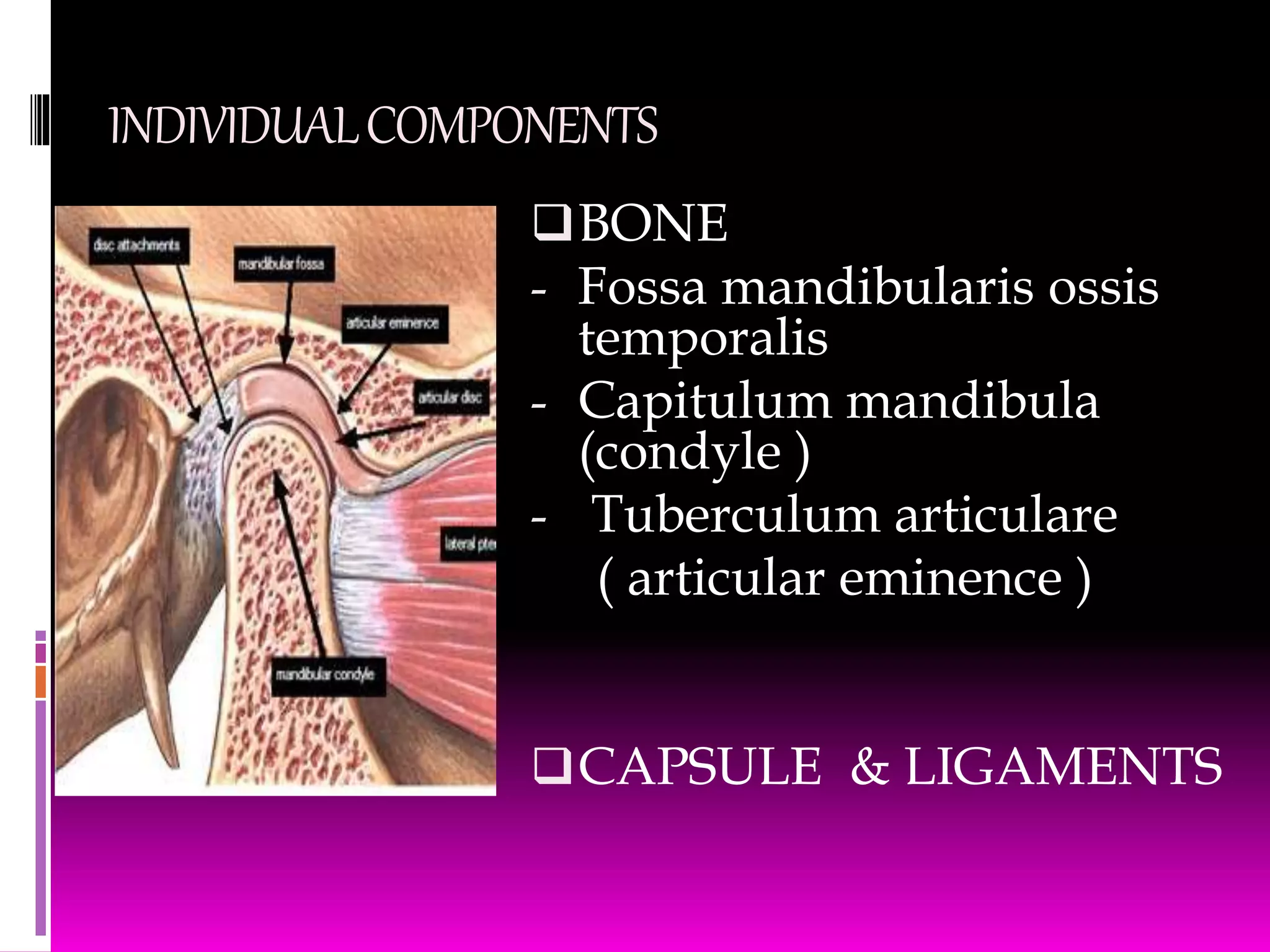Temporomandibular joint anatomy and its prosthodontic implications | PPTX
