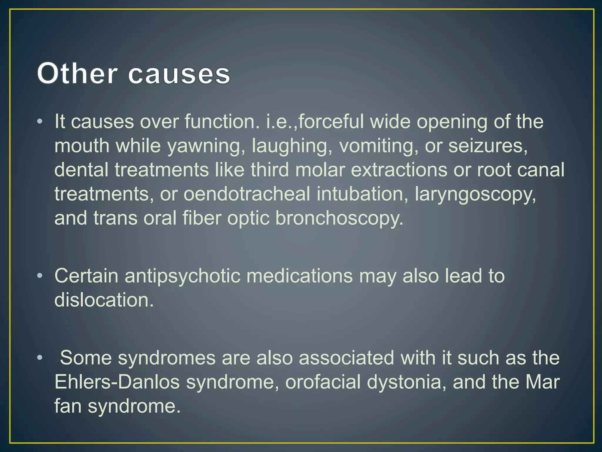 Temporomandibular joint dislocation | PPTX