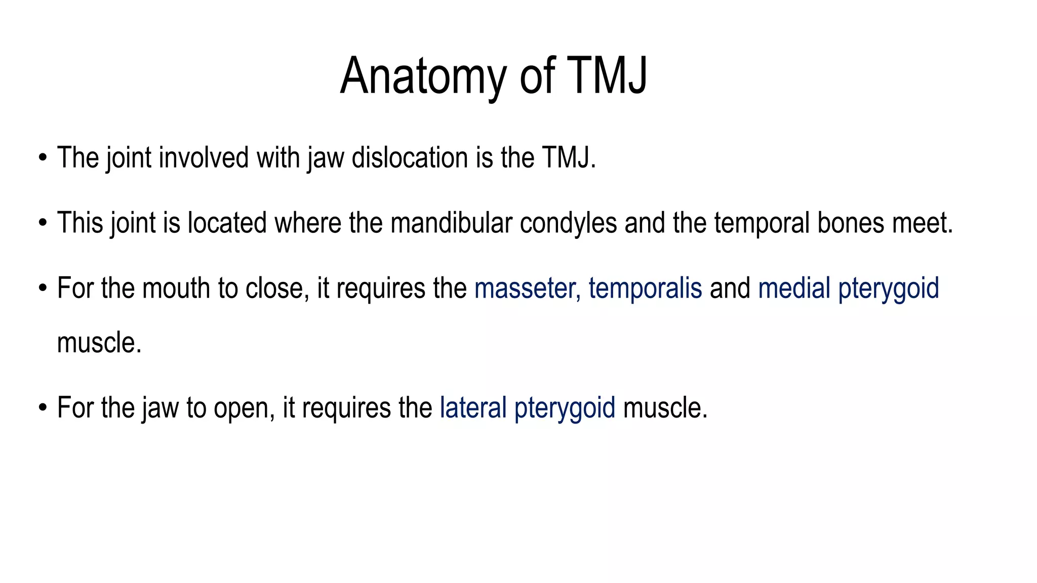 Temporomandibular joint dislocation | PPTX