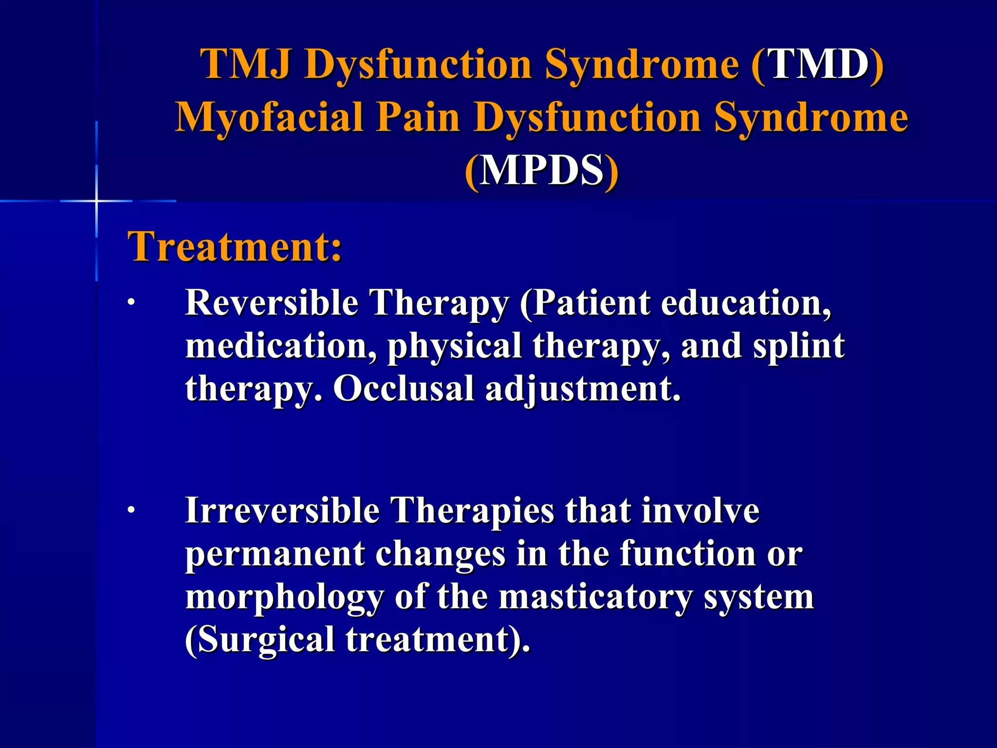 Temporomandibular joint disorder | PPT