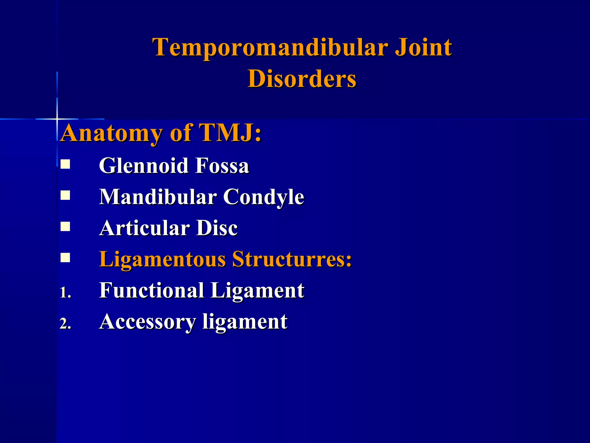 Temporomandibular joint disorder | PPT