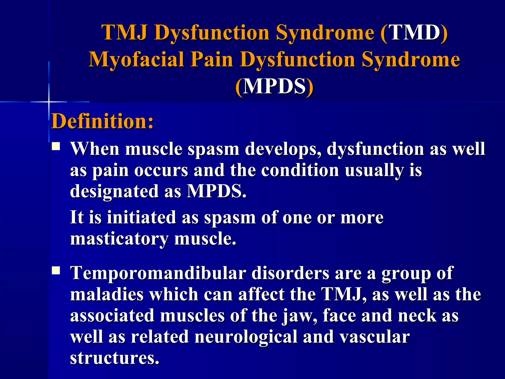 Temporomandibular joint disorder | PPT
