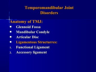 Temporomandibular joint disorder | PPT