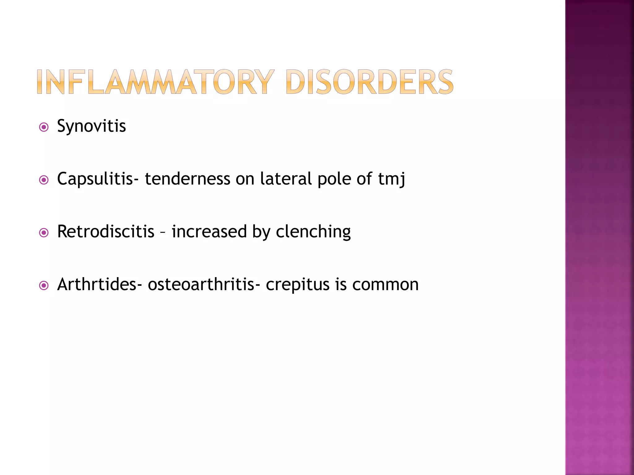 Temporomandibular joint disorders | PPTX