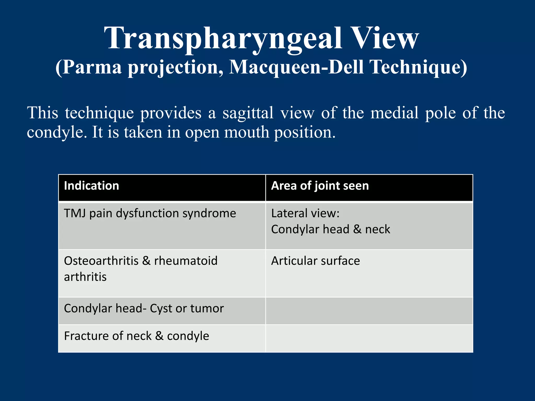 Temporomandibular joint imaging | PPTX