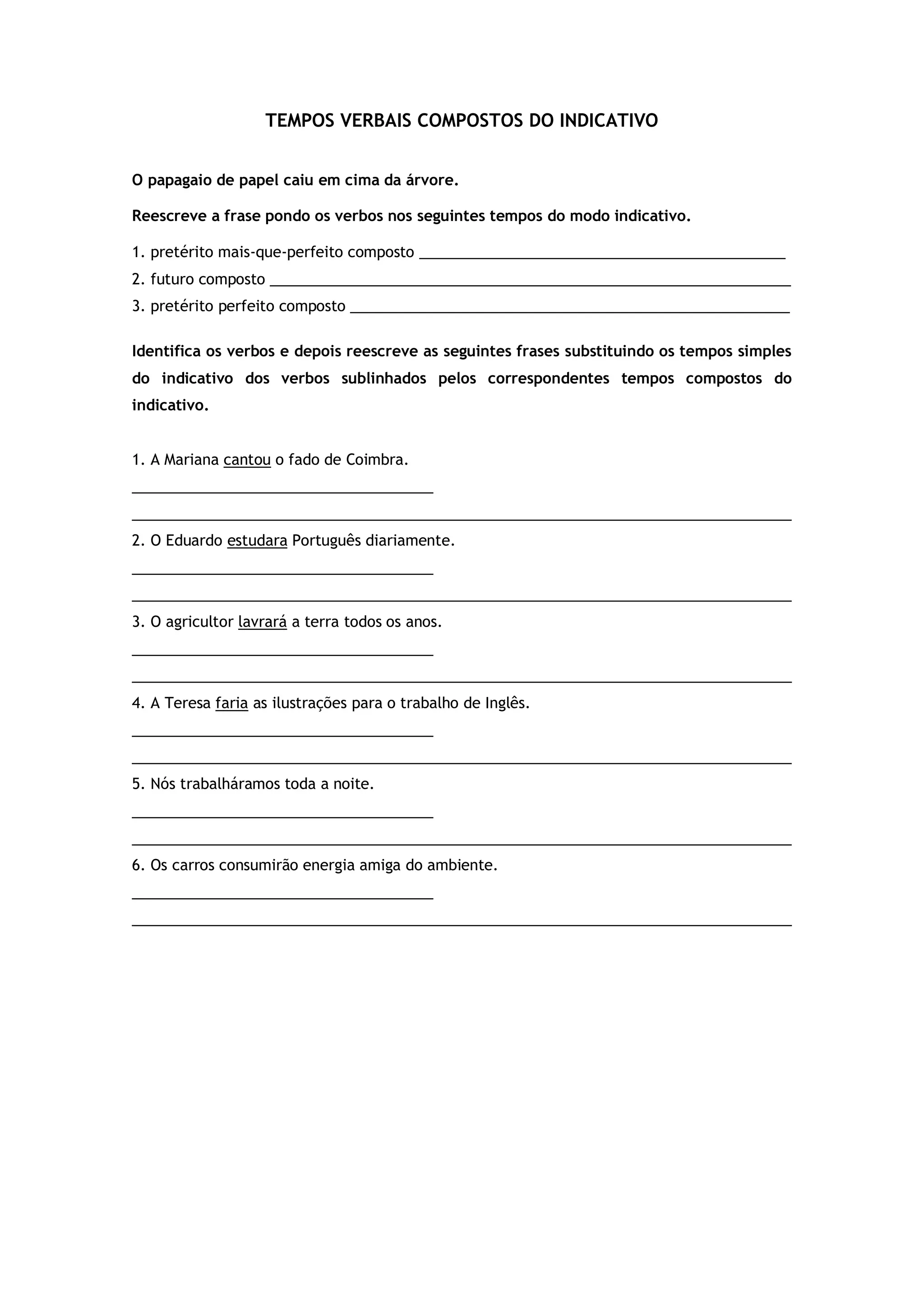 Tempos compostos do modo indicativo3 | PDF