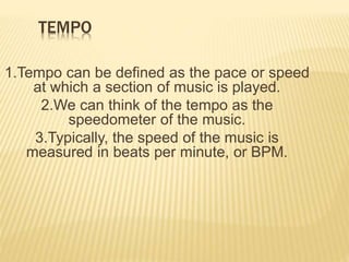 Tempo, timbre, volume | PPTX
