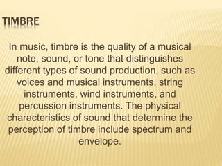 Tempo, timbre, volume | PPTX