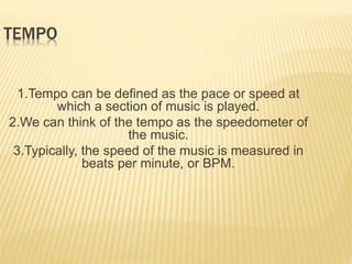Tempo, timbre, volume | PPTX