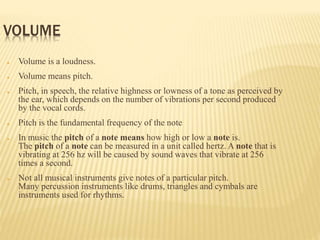 Tempo, timbre, volume | PPTX