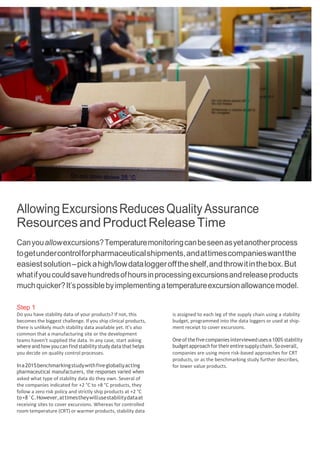 Temperature excursion allowance a GxP compliant solution | DOCX