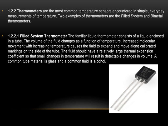 Temprature sensor | PPTX | Chemistry | Science