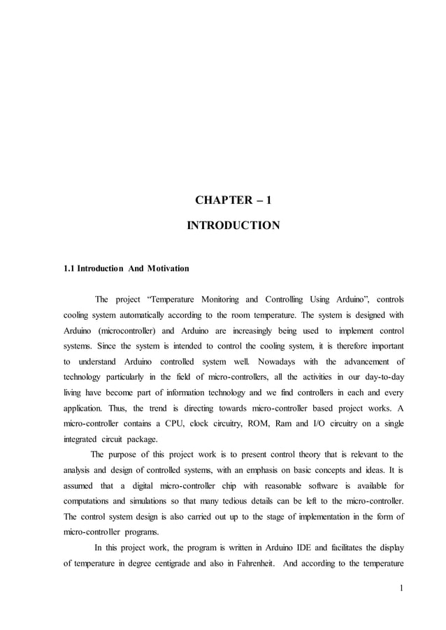 Temperature Monitoring And Controling Using Arduino Pdf