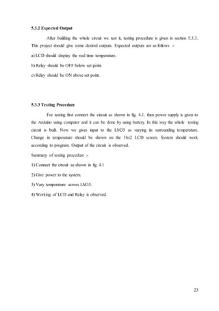 Temperature monitoring and controling using arduino | DOCX