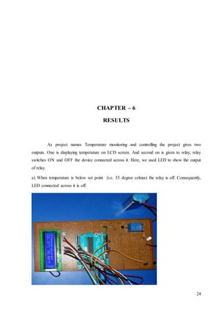Temperature monitoring and controling using arduino | DOCX