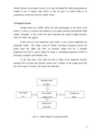 Temperature monitoring and controling using arduino | DOCX