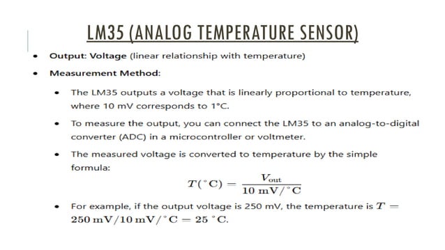 Temperature Sensor Working and Components | PPTX
