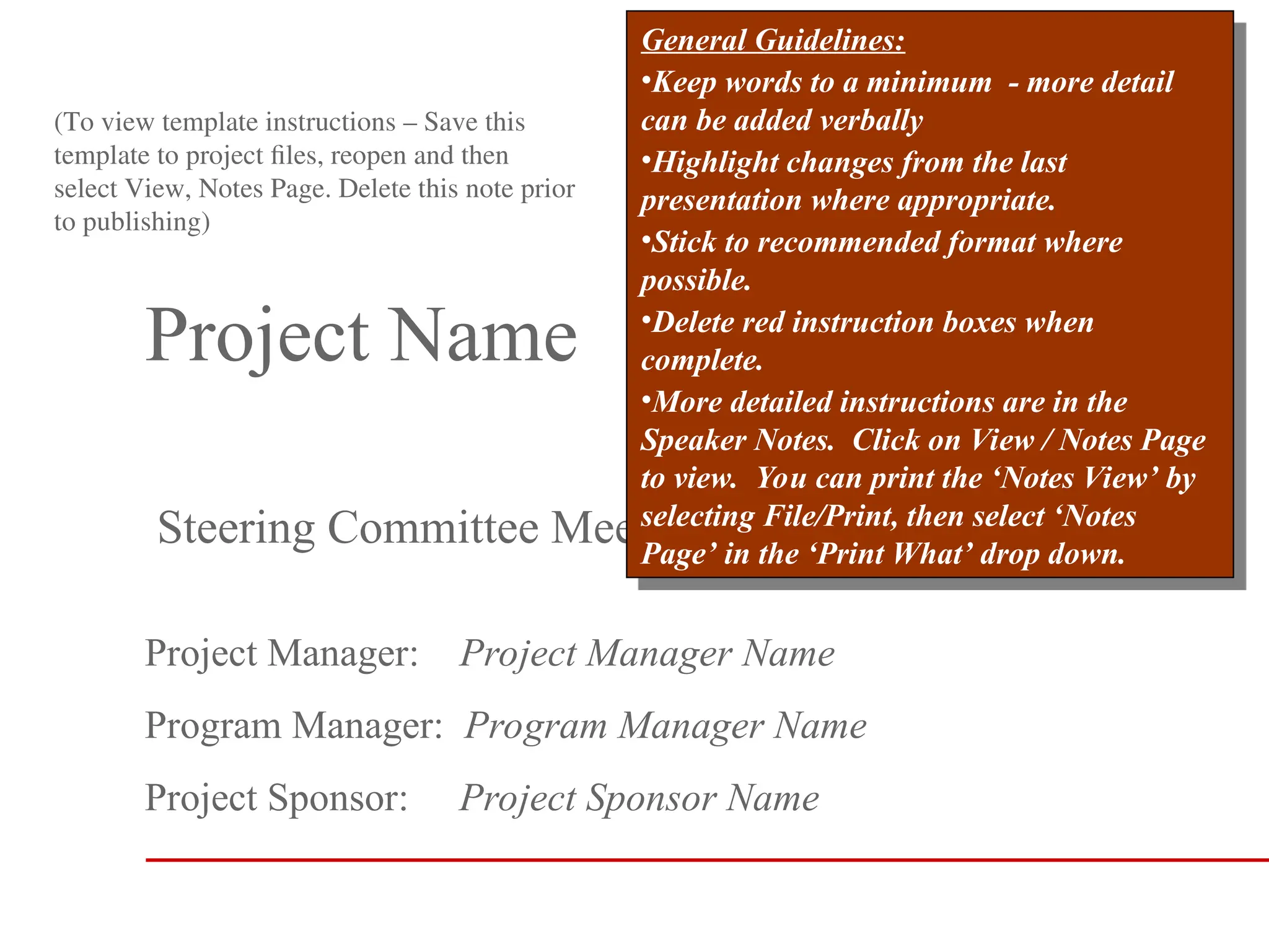 temp_steeringcommitte meeting template as reference | PPT