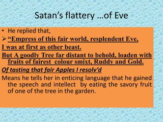 Temptation scene in paradise lost, p 1- nimesh | PPT