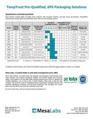 TempTrust™ Pre-Qualified, EPS Packaging Solutions | PDF | Physics | Science