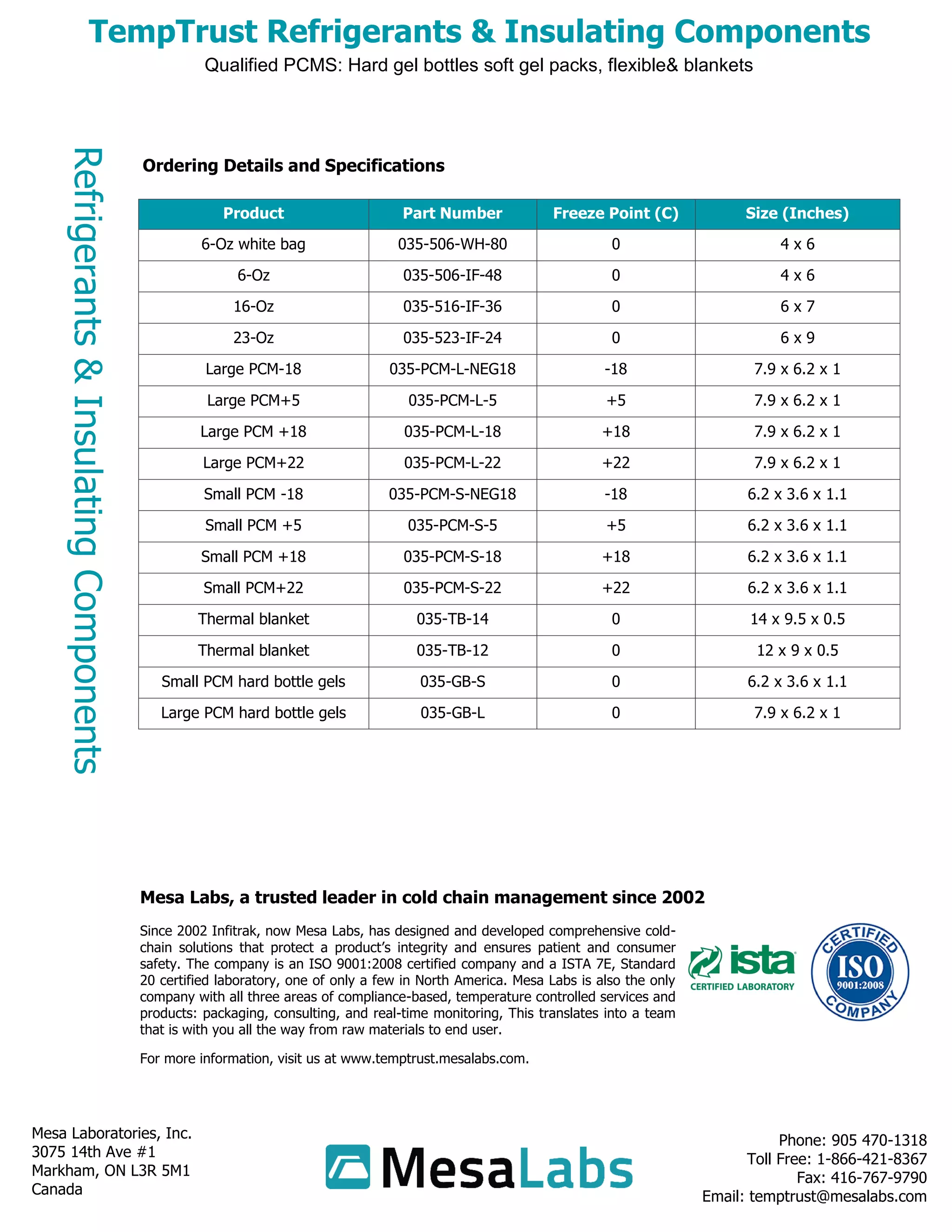 TempTrust Refrigerants & Insulating Components | PDF