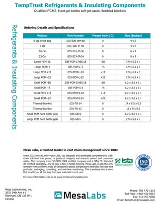 TempTrust Refrigerants & Insulating Components | PDF