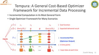 Tempura: A General Cost-Based Optimizer Framework for Incremental Data Processing | PPTX