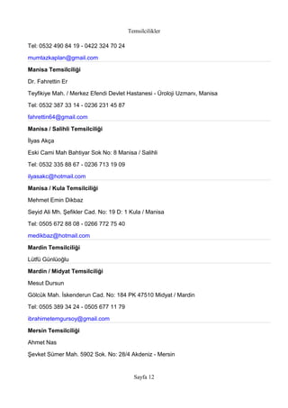 Temsilcilikler | PDF