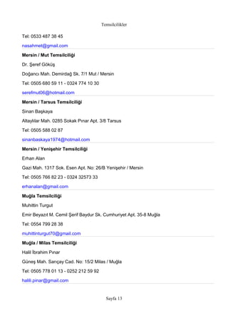 Temsilcilikler | PDF